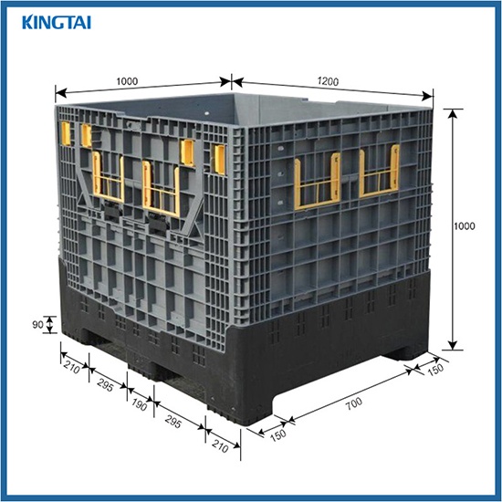 1200*1000 heavy duty bulk foldable storage container for industry
